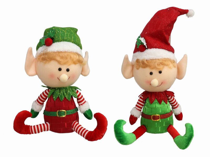 Figura decoración Navidad Elfo sentado 33 cm - TIENDA ONLINE KMON